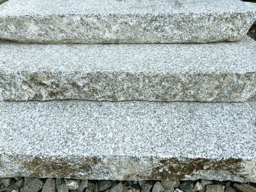 Reclaimed Granite Bridge Blocks - Flamed Top Live Edge Steps | Stone ...