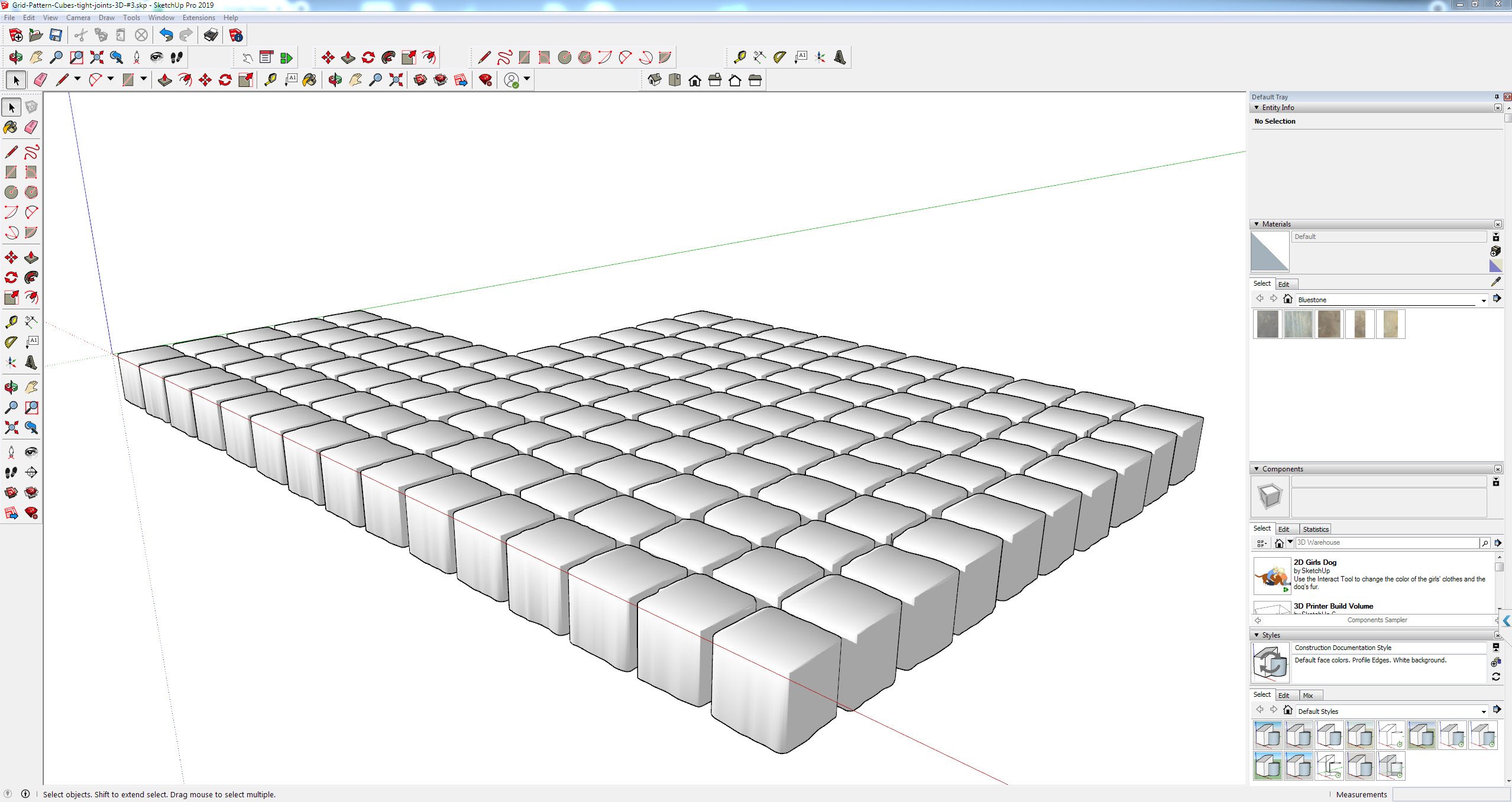 Cobblestone Design Pattern: Grid Pattern - Cubes (tight joints) - Stone ...