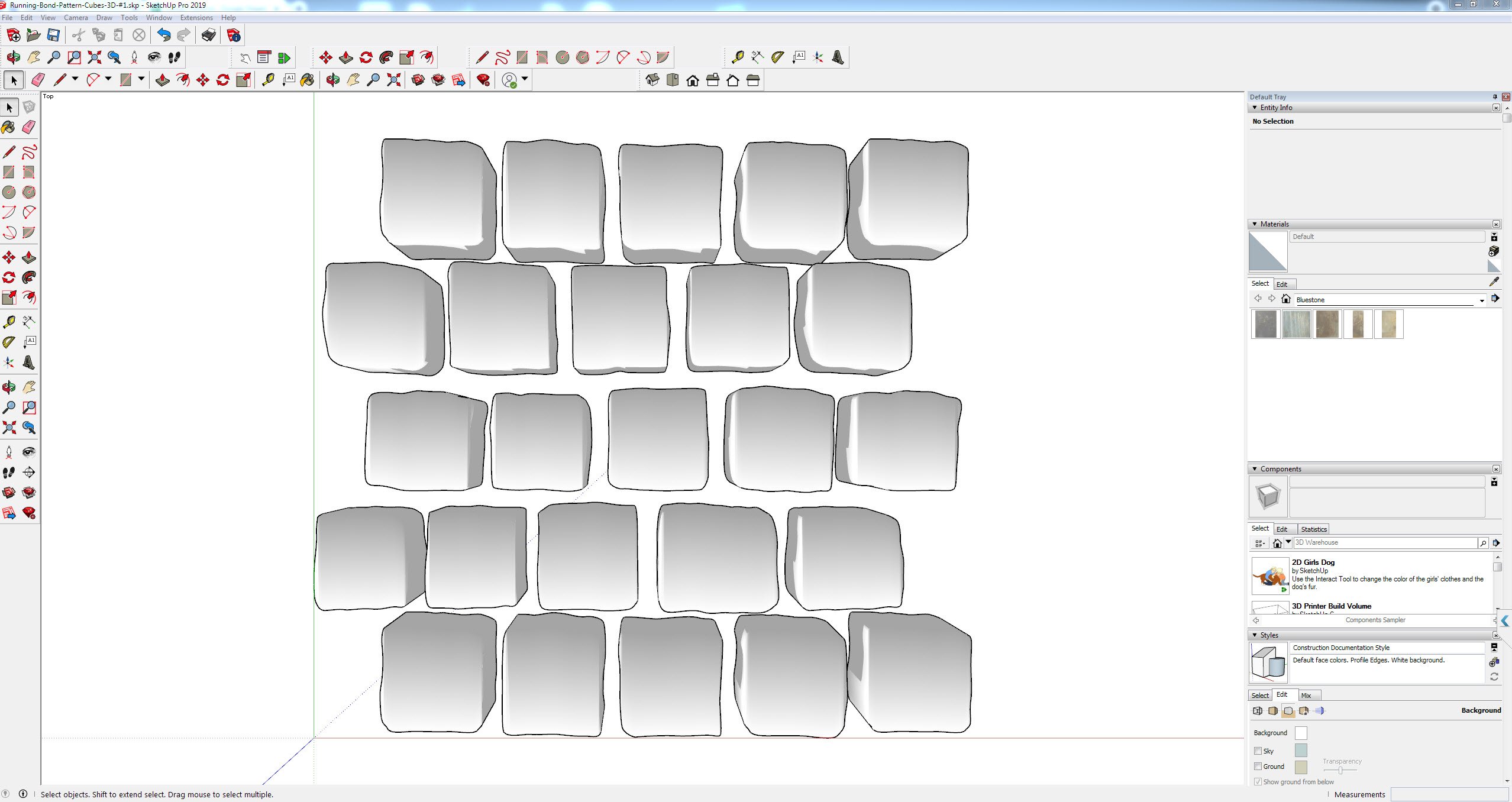 Cobblestone: Running Bond Pattern - Cubes - Stone Curators